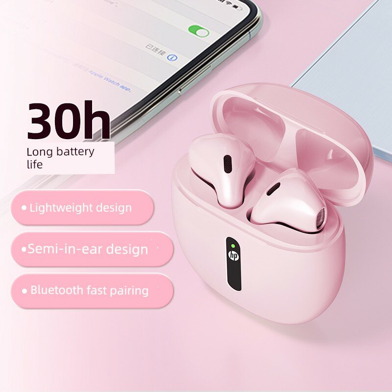 HP H10H беспроводные наушники Bluetooth для спорта - сакура-розовый, комфорт и 30-часовой срок службы