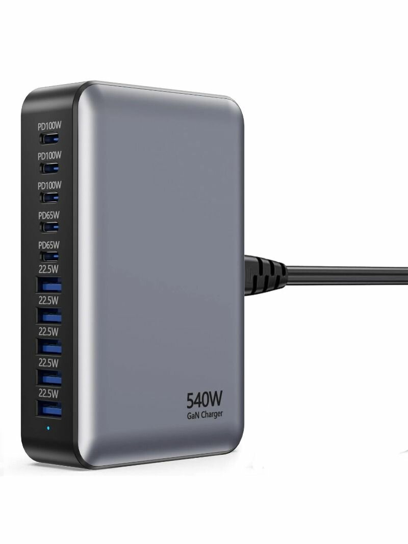 300W/540W/620W многопортовые зарядные устройства для высокомощных мобильных телефонов, планшетных компьютеров и ноутбуков, пригодные для универсальной быстрой зарядки настольных компьютеров
