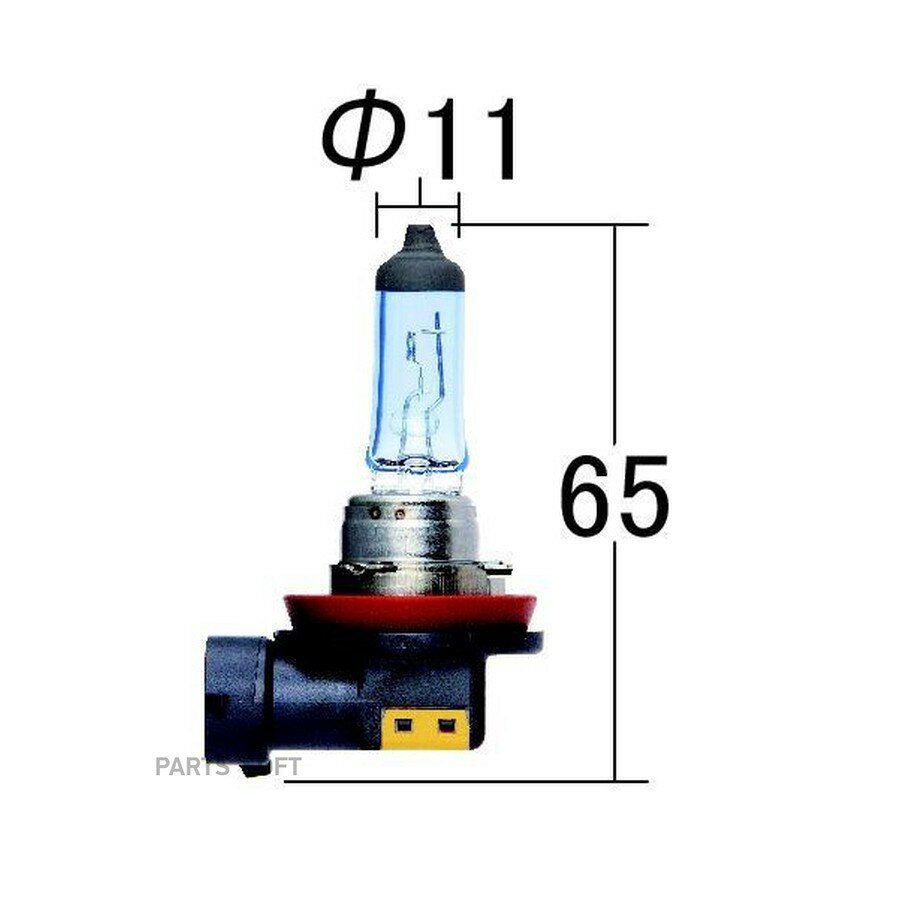 Лампа высокотемпературная Koito Whitebeam H8 12V 35W (70W) 4000K (уп. 1 шт.) KOITO 0758W | цена за 1 шт