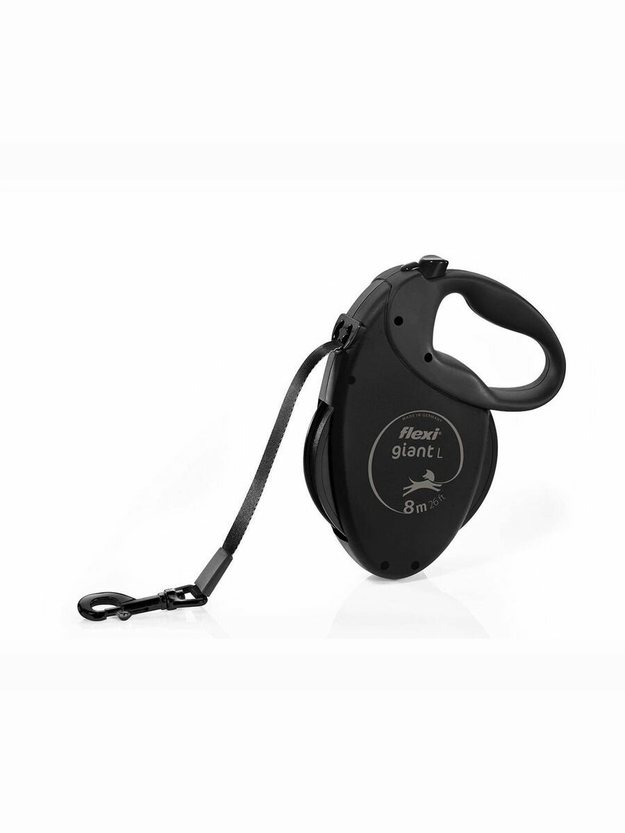 Рулетка FLEXI Giant L, с ремешком, для собак до 50кг, черная