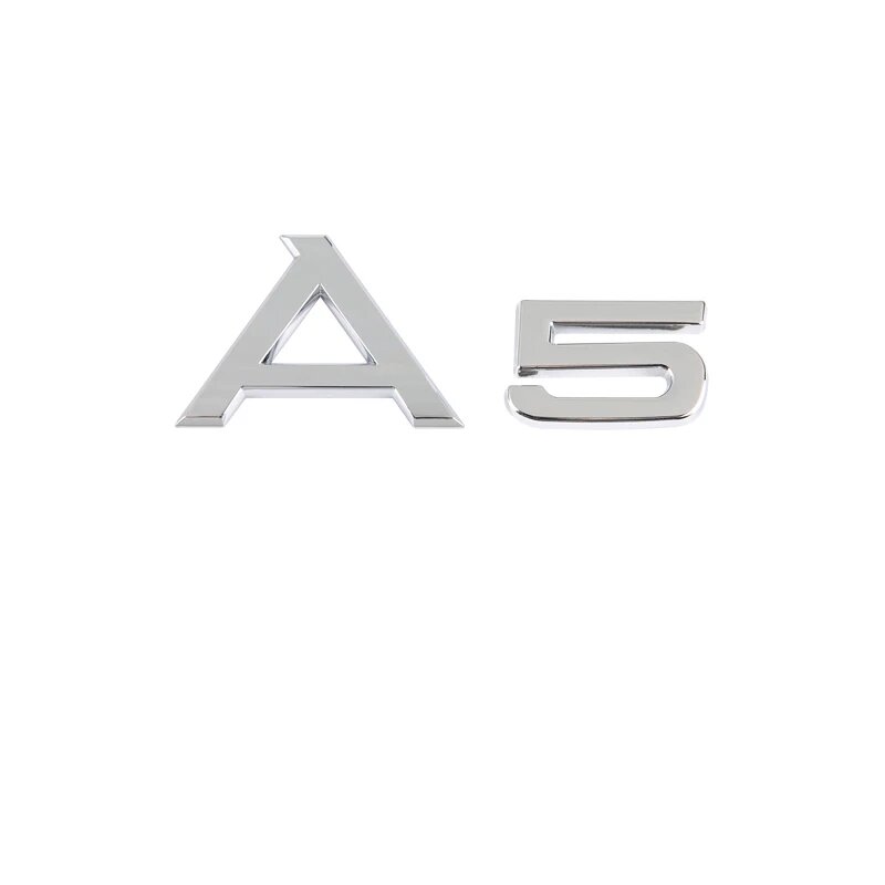 Эмблема Audi A5, шильдик, логотип, хром, глянцевый, цвет: silver