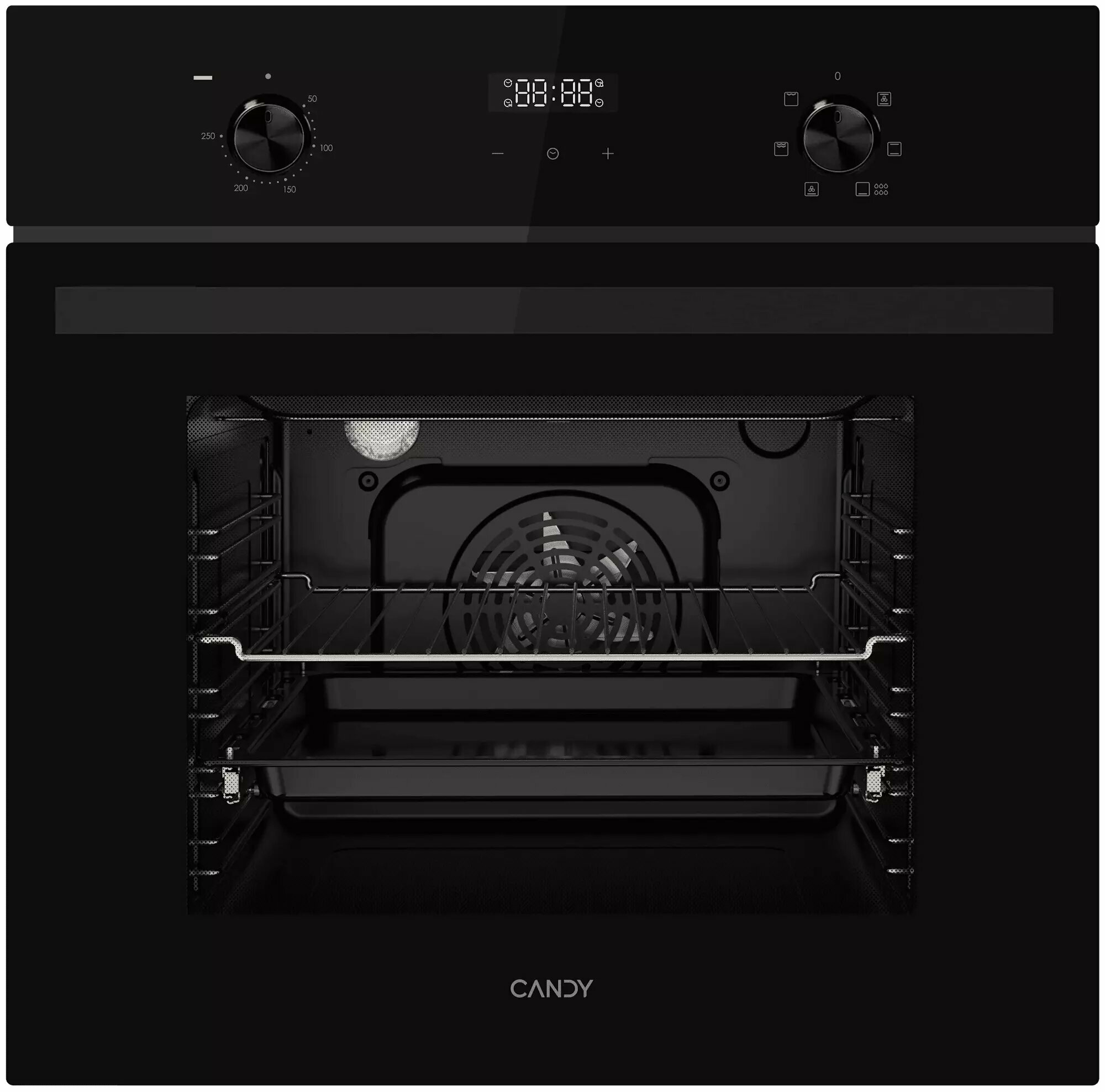 Электрический духовой шкаф Candy COXP06TBB черный 62 л, независимый, до 250 °C, дисплей, гриль, конвекция
