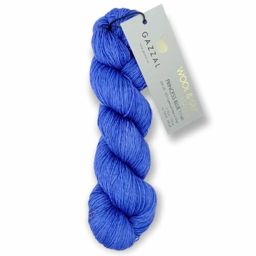 Пряжа Gazzal Wool&Silk 11160 (1 моток, 50г/330м) василёк