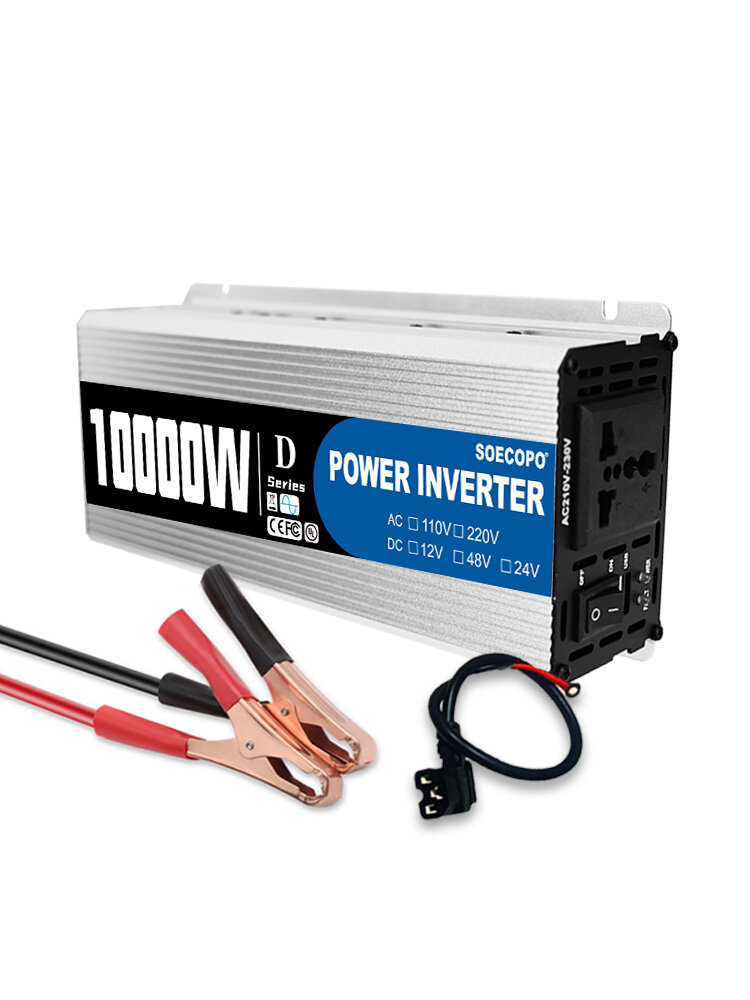 SOECOPO Автомобильный инвертор 12V до 220V 10000W, преобразователь DC в AC для дома, авто, кемпинга и аварийного питания — фото 1