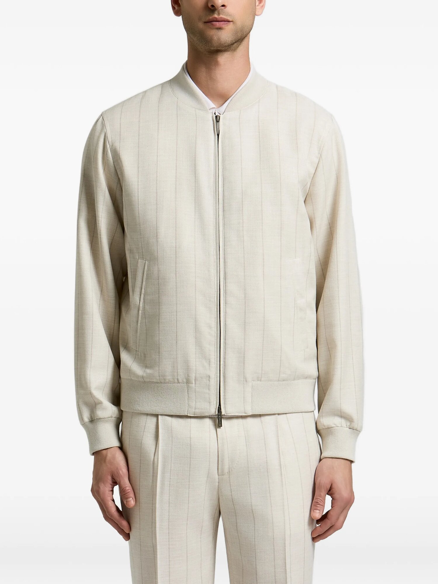 Свитер Pinstriped zip-up sweater