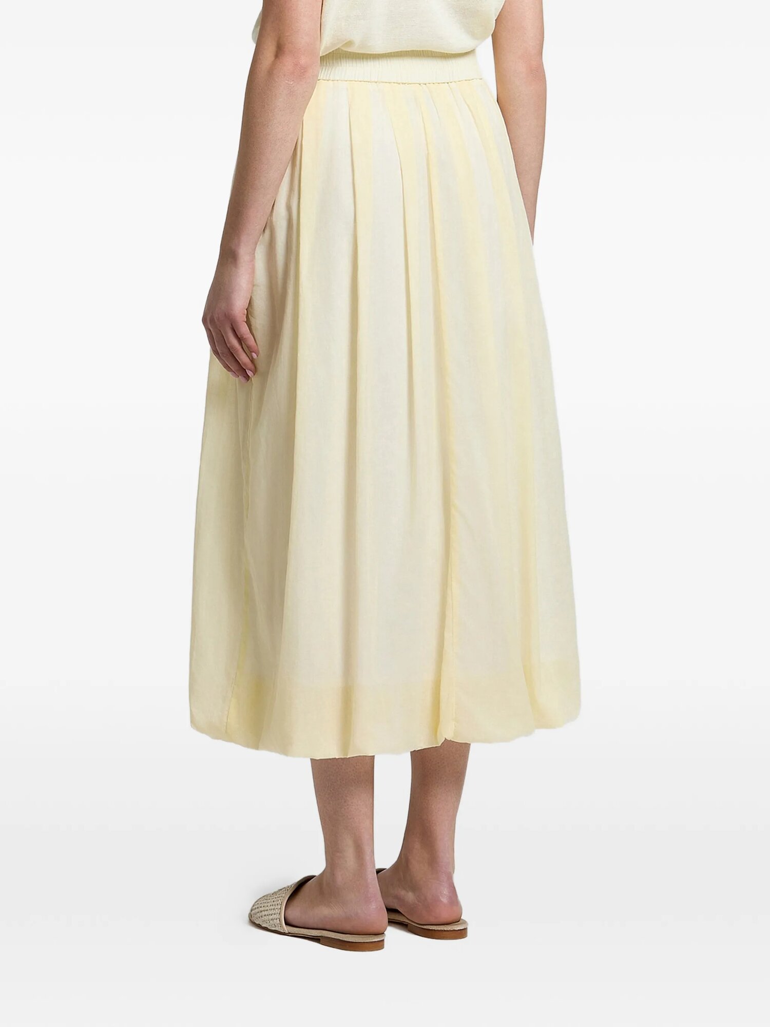 Юбка PESERICO Midi pleated elasticated-waist skirt, размер 40, yellow — фото 1