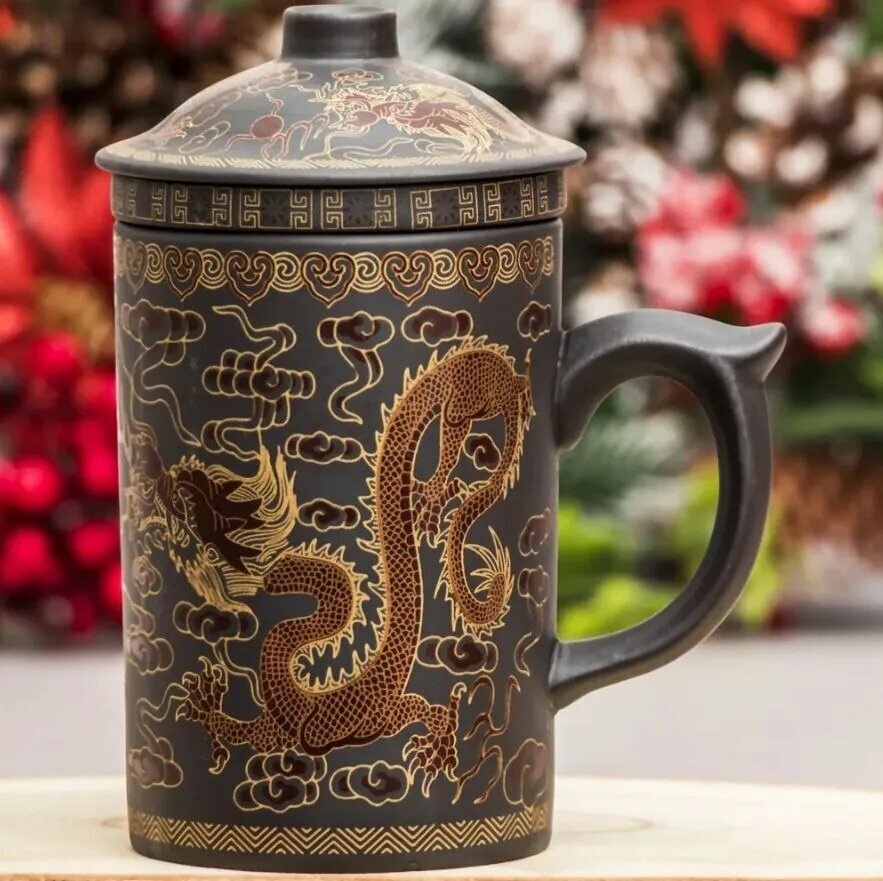 Кружка "Чайная чашка с рисунком дракона", 400 мл, 1 шт