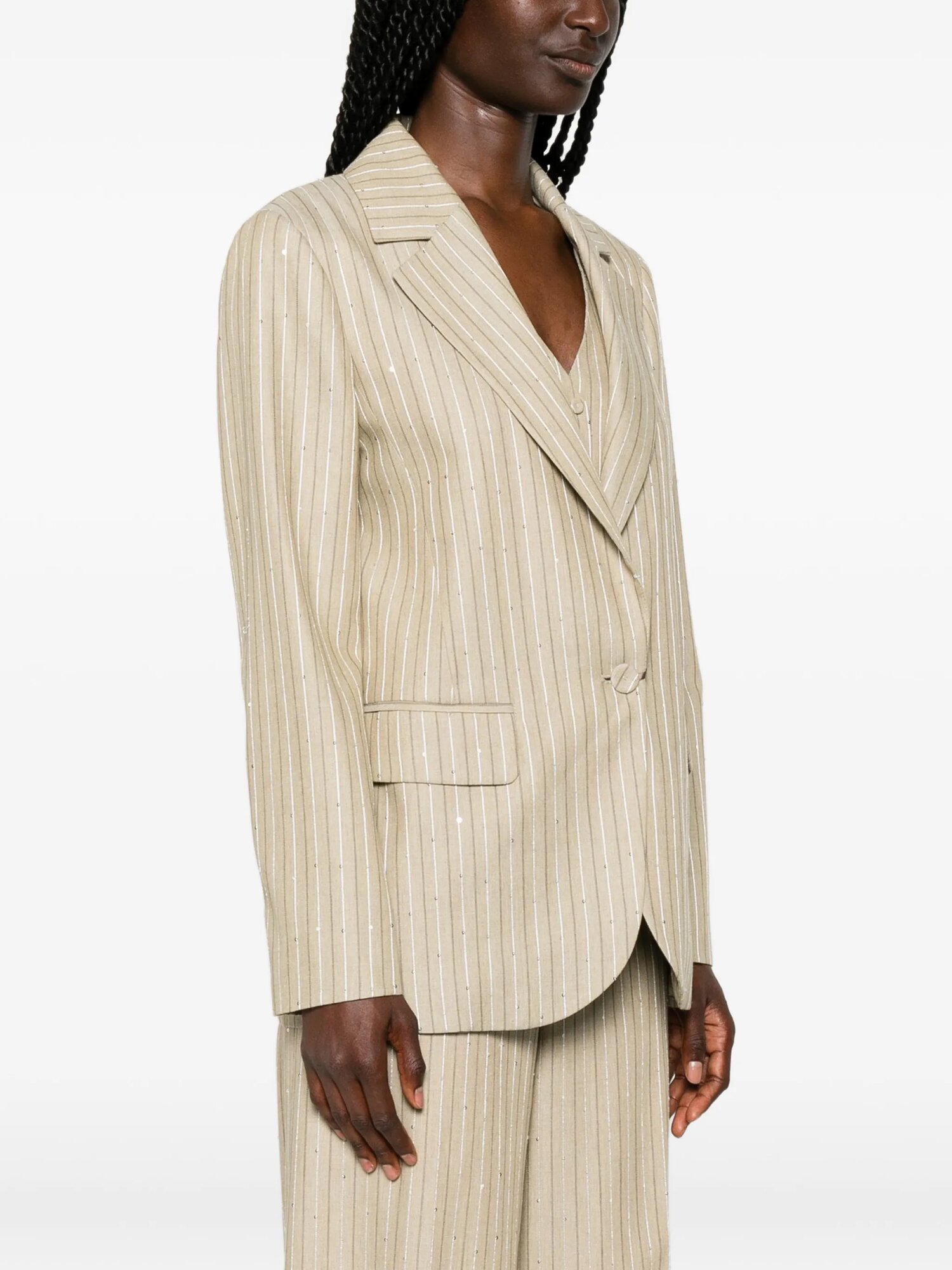 Пиджак PennyBlack Pinstripe sequin-embellished blazer, размер 42 — фото 1