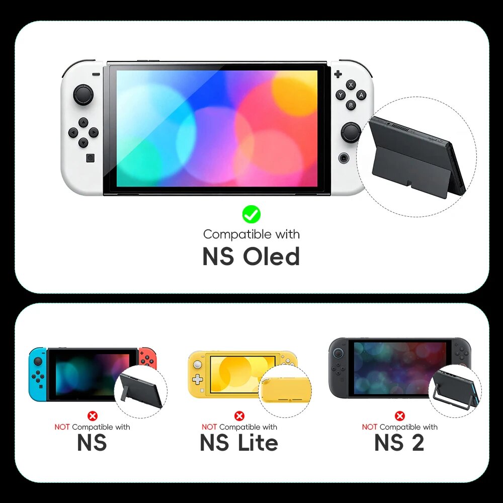 DATA FROG Crystal Shell чехол для Nintendo Switch OLED Черный, For Switch OLED — фото 1