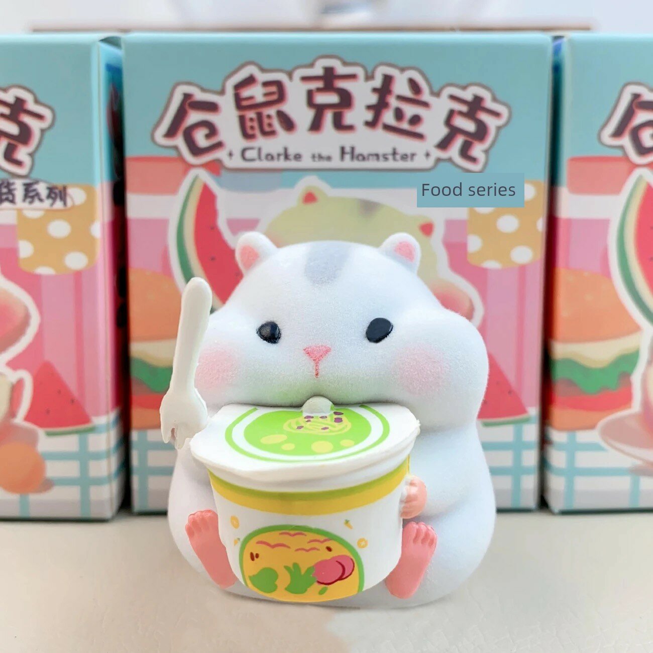 Флокированная фигурка Hamster Clark Foodie Series: милая девочка, подарок, маленькая кукла, украшение для рабочего