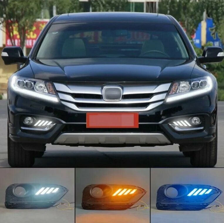 Фара автомобильная, Огни дневные ходовые, 2 шт, арт. Honda Crosstour I Рестайлинг 2012-2015