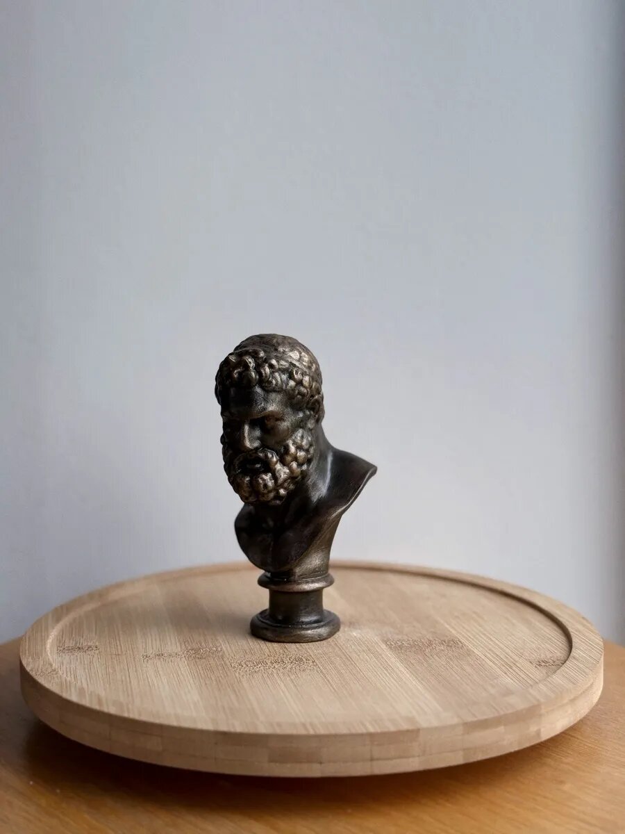 Статуэтка Геркулес, 13 см, из гипса, ручная работа, в цвете, бюст — фото 1