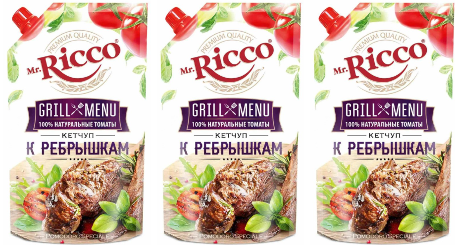 Mr.Ricco Кетчуп К ребрышкам, 300 г, 3 шт