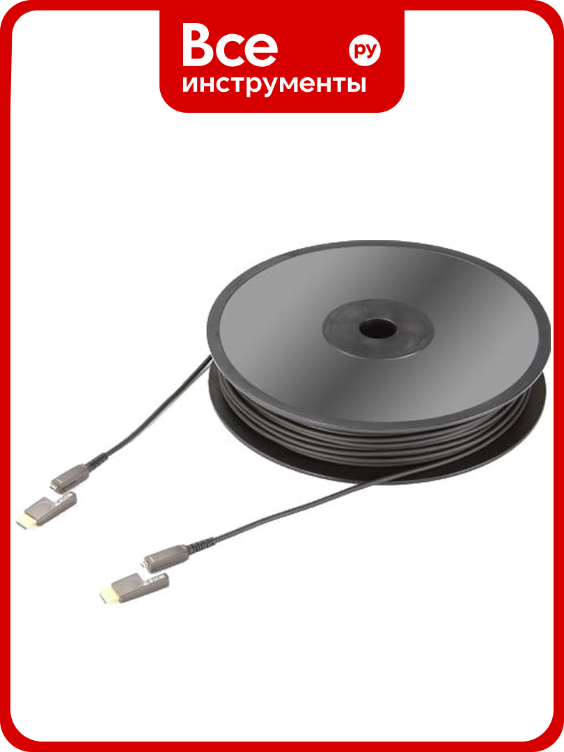 Видео кабель Eagle Cable Profi Micro HDMI 2.0 LWL D>A, оптоволоконный двухконнекторный черный, профессионального уровня