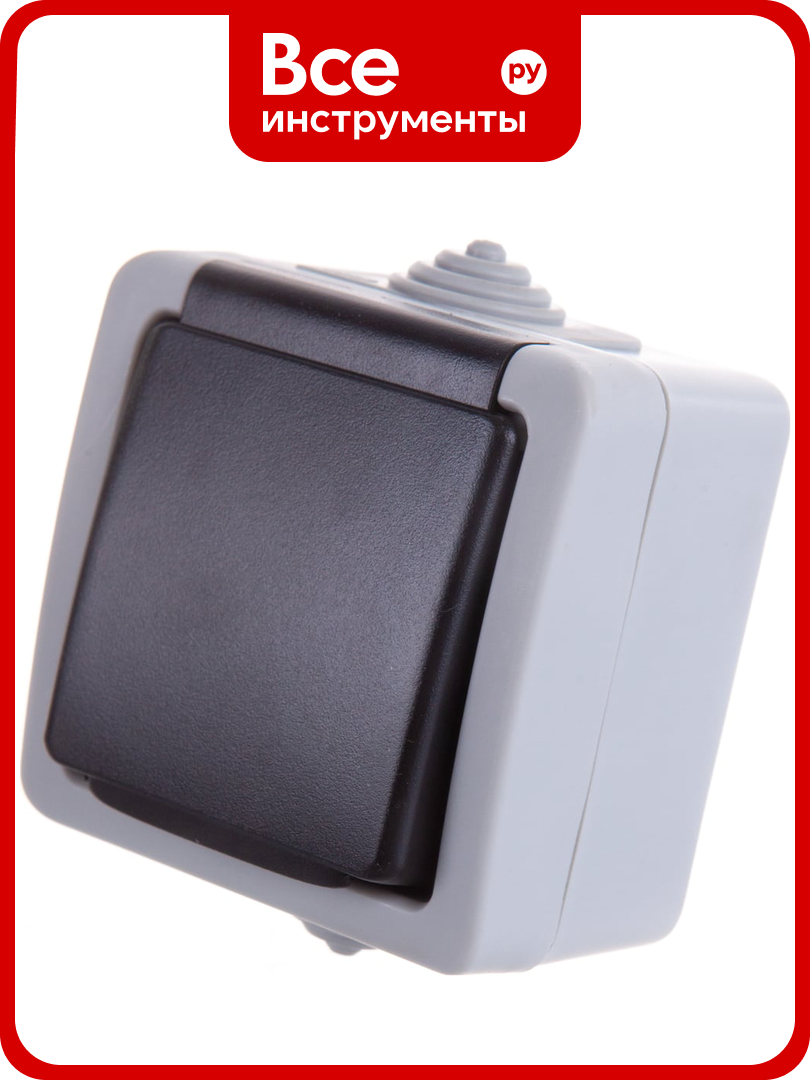 Одинарная розетка LK Studio с з/к IP54 16А/250V серый LK AQUA 80007, ударопрочного пластика