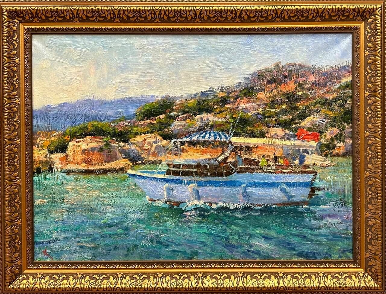 Картина маслом, южный пейзаж "Полный вперед". Масло/холст, 2024. Размер 50х70. Автор Борис Коган.