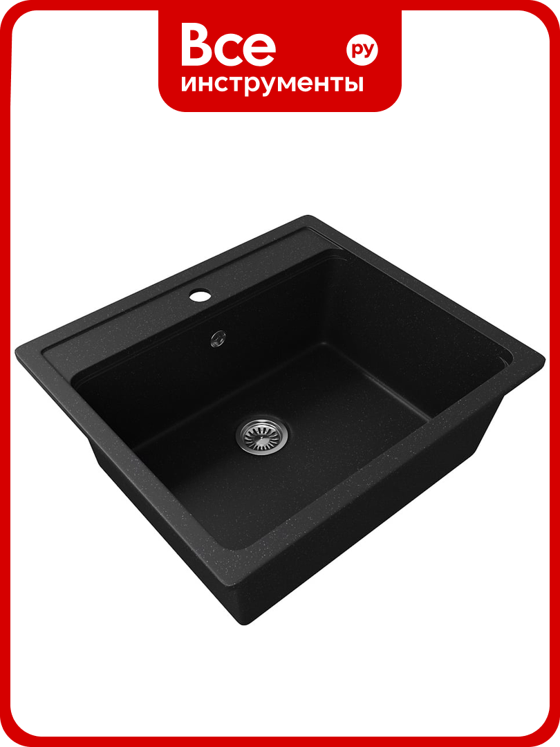 Кухонная мойка Teymi Helmi 57x50, черная матовая T120107 ЦБ-00266890, износостойкий