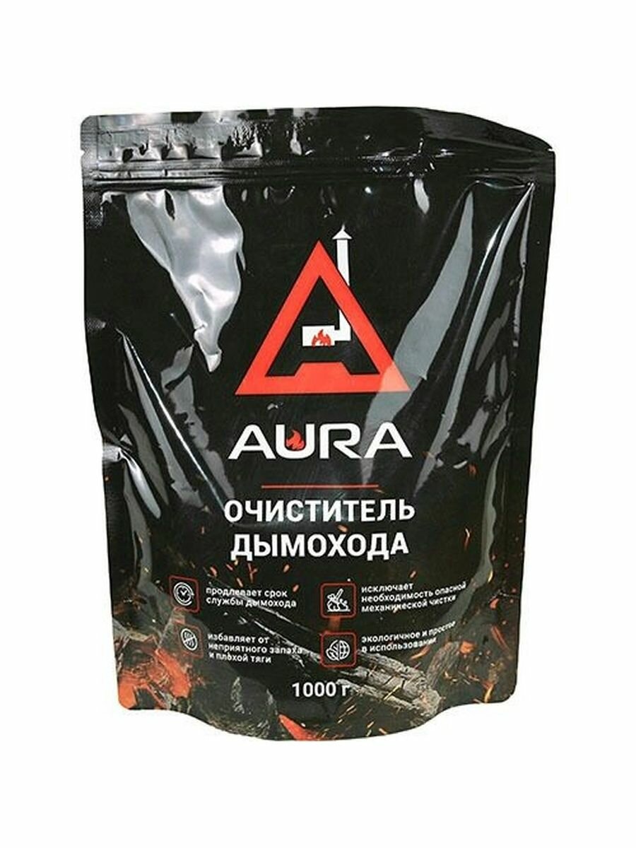 Средство очиститель для дымоходов и печных труб AURA, порошок, 1 кг