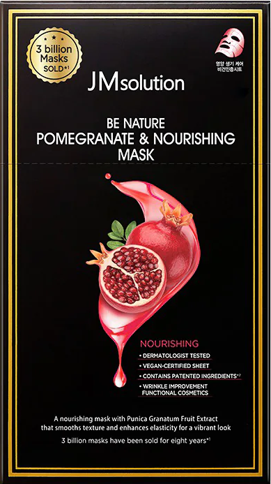 JMsolution Питательная маска с экстрактом граната 10 шт. Be Nature Pomegranate & Nourishing Mask 10 60ml