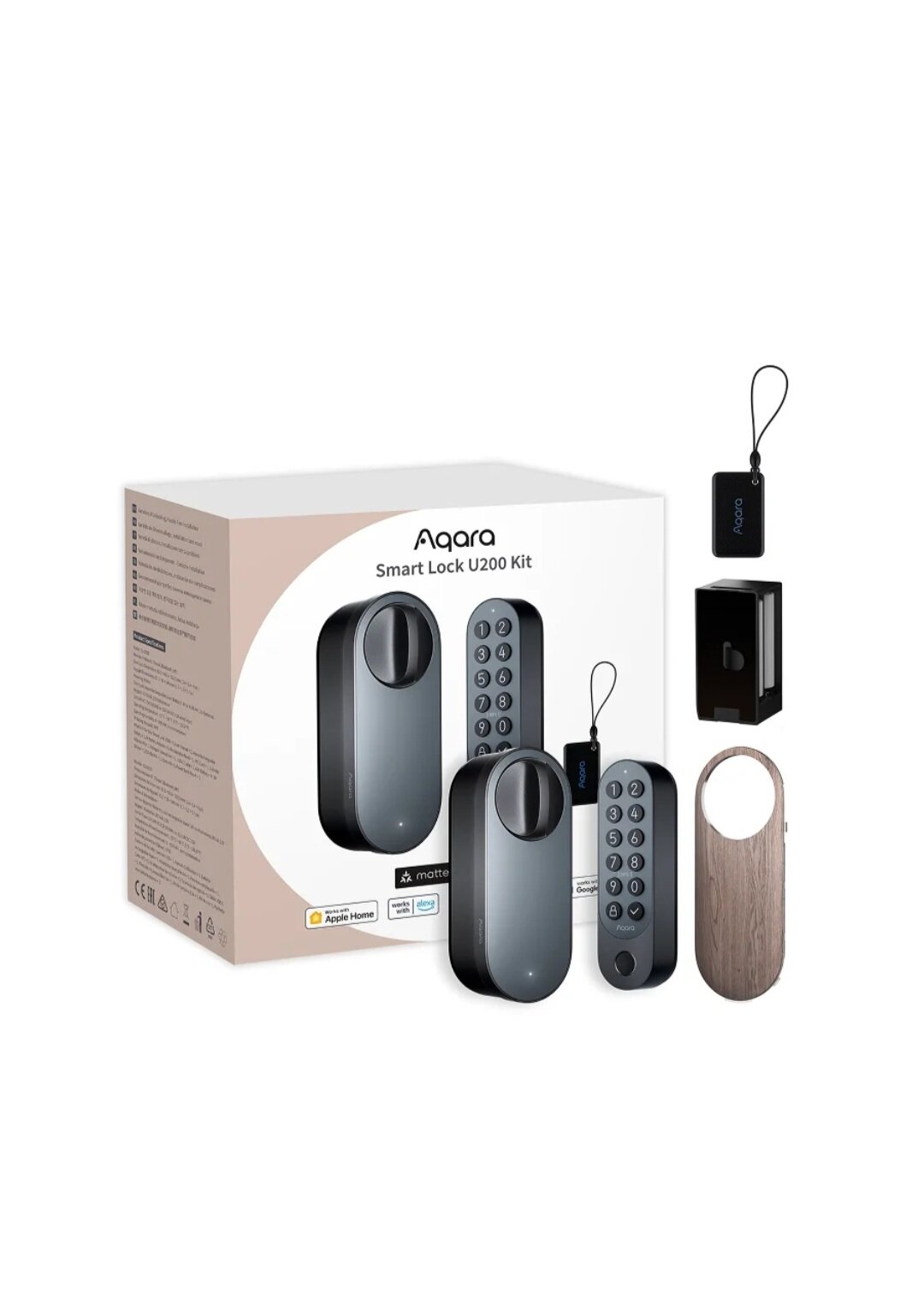 Умный замок Aqara U200 Smart Lock Kit, IPX5, беспроводной, Bluetooth, ZigBee, Matter