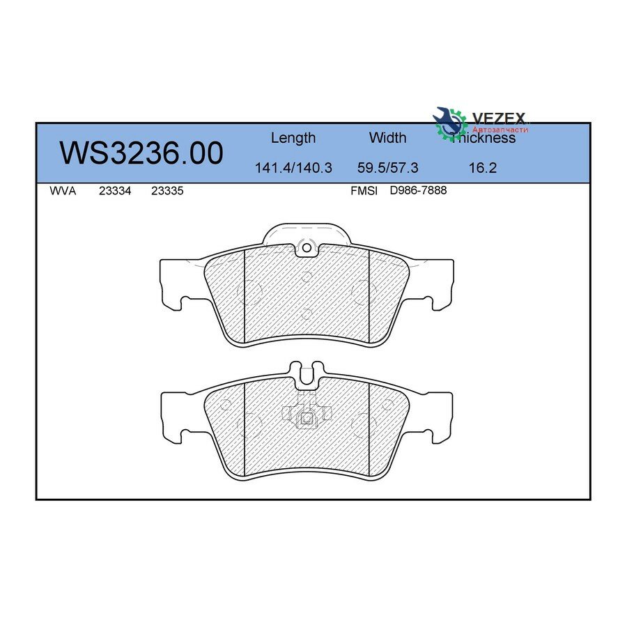 JEENICE WS323600 Колодки тормозные дисковые | зад | MERCEDES BENZ C-CLASS 24 >>, CLS 24 >>, E-CLASS 22 >>, S-CLASS 1998 >>, SL 21 >>Beijing Benz-Daimlerchrysler Automotive Co, Ltd E-CLASS 25 >>