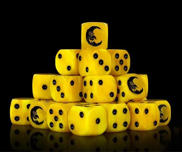 Набор из 10 игровых кубиков16mm диаметром, игральная кость, Warhammer 40K Evil Moon dice, Warhammer dice