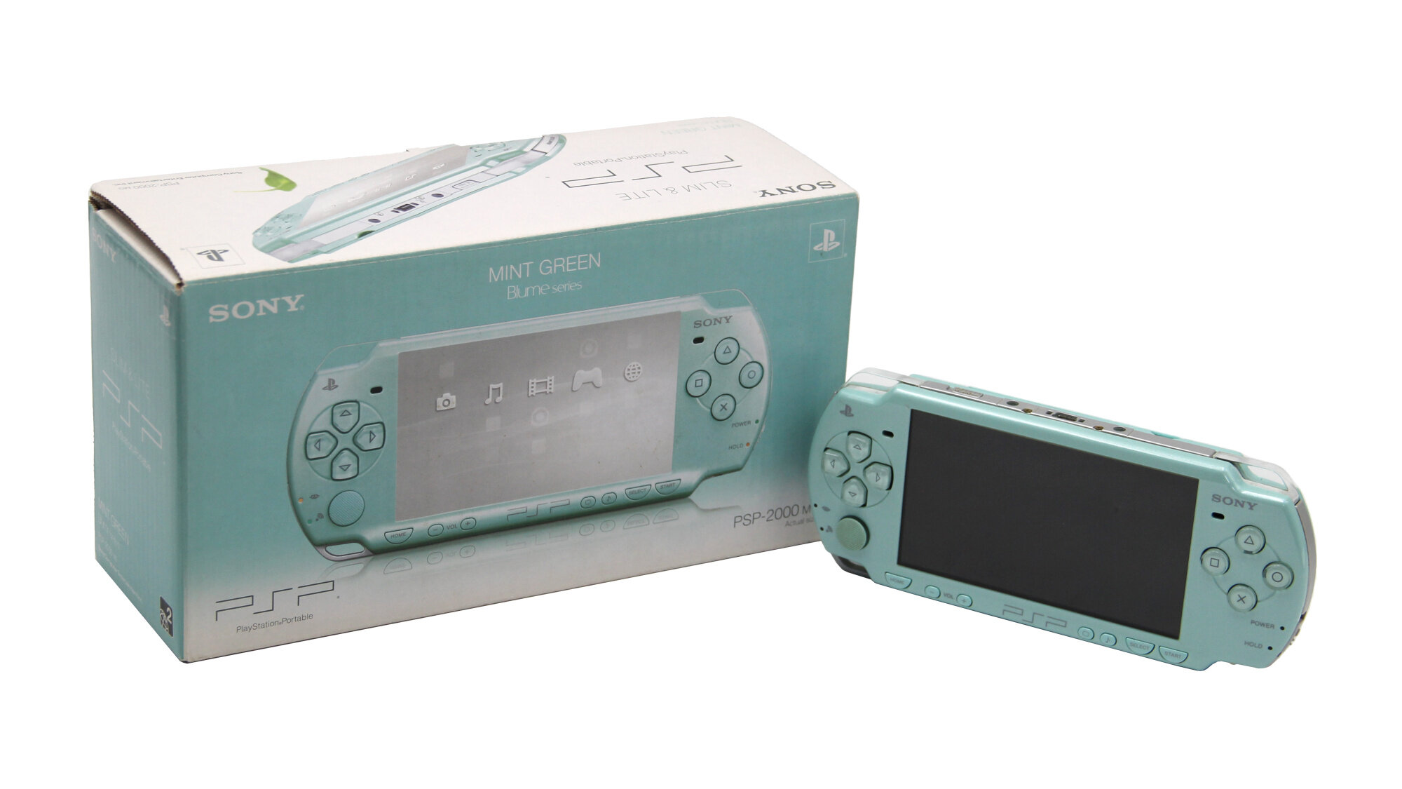 Игровая приставка Sony PSP 2000 Slim 64 Gb Mint Green В коробке