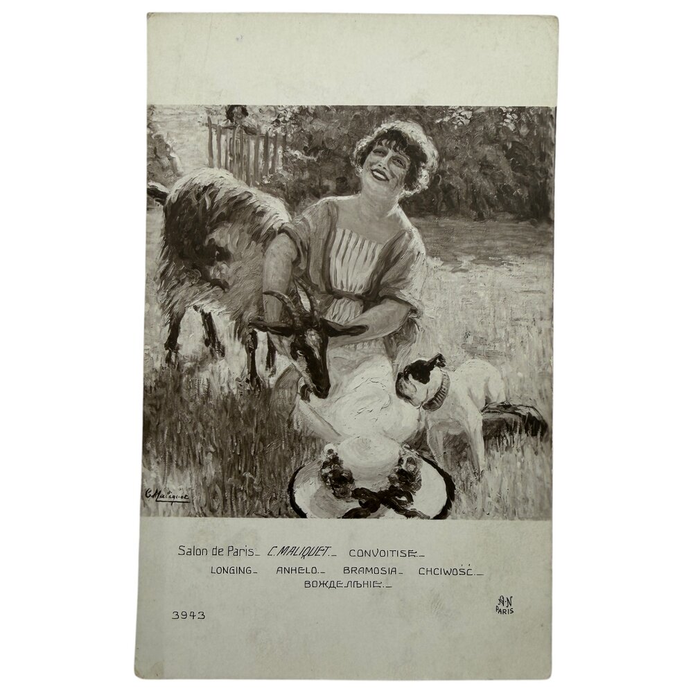 Почтовая открытка "Малике - Забавное искушение" 1900-1910 гг. Франция