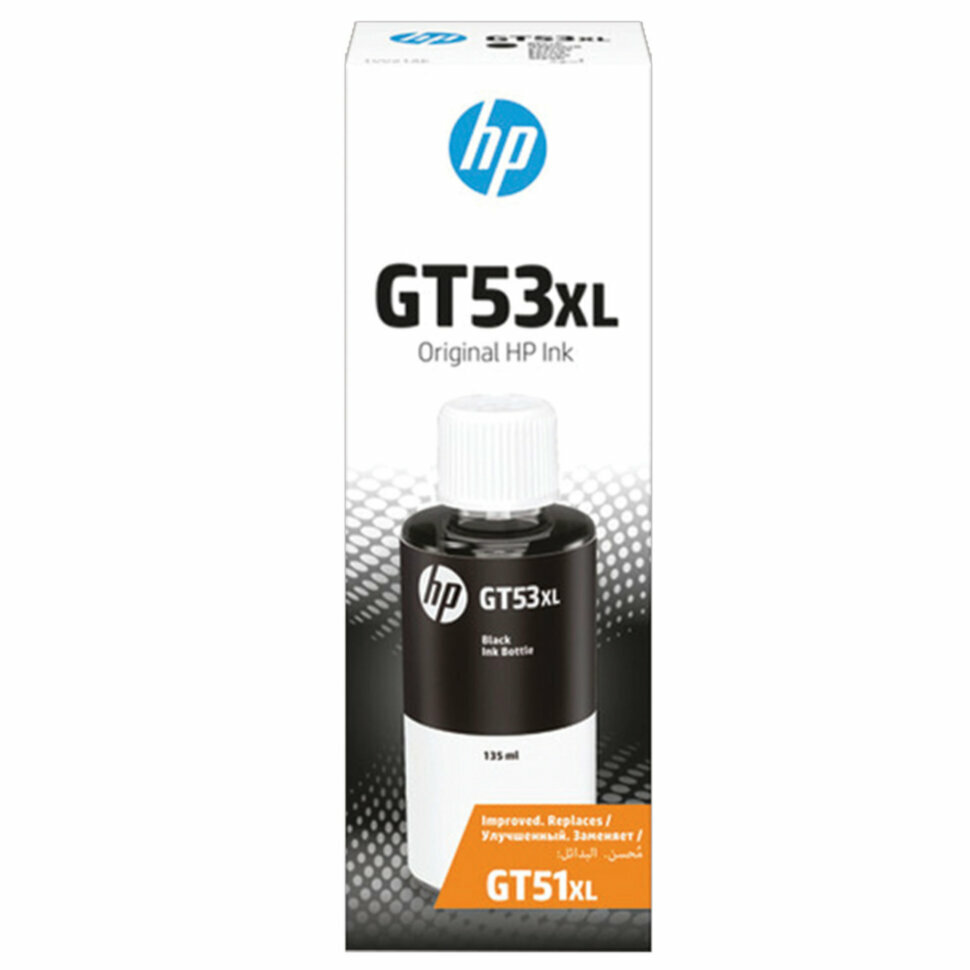 Чернила HP GT53XL (1VV21AE) для InkTank 315/410/415, SmartTank 500/515/615, черные, ресурс 6000 страниц, оригинальные, 363329