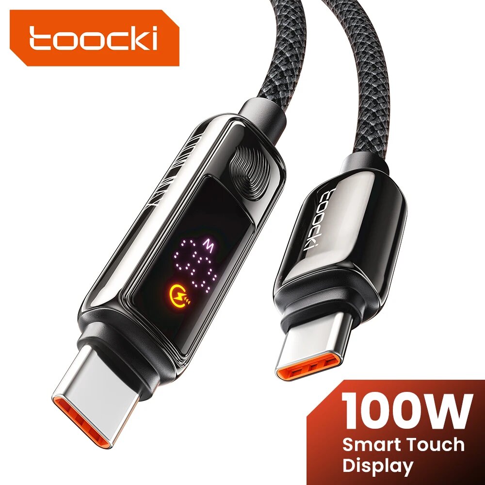 Toocki USB C кабель 2 шт. 2м, PD 100W, дисплей
