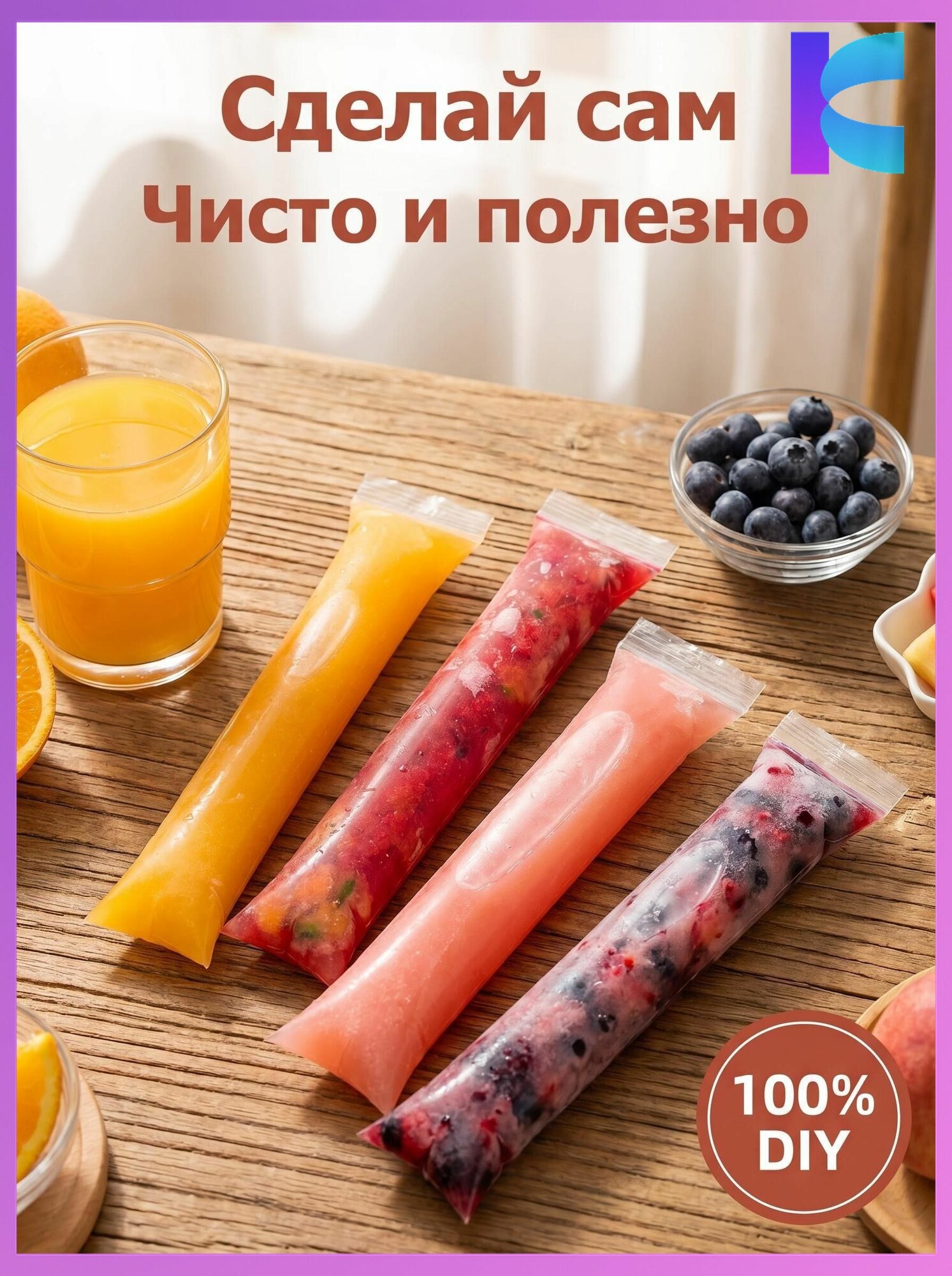 Форма для льда "узкие пакеты для мороженого", 100 шт