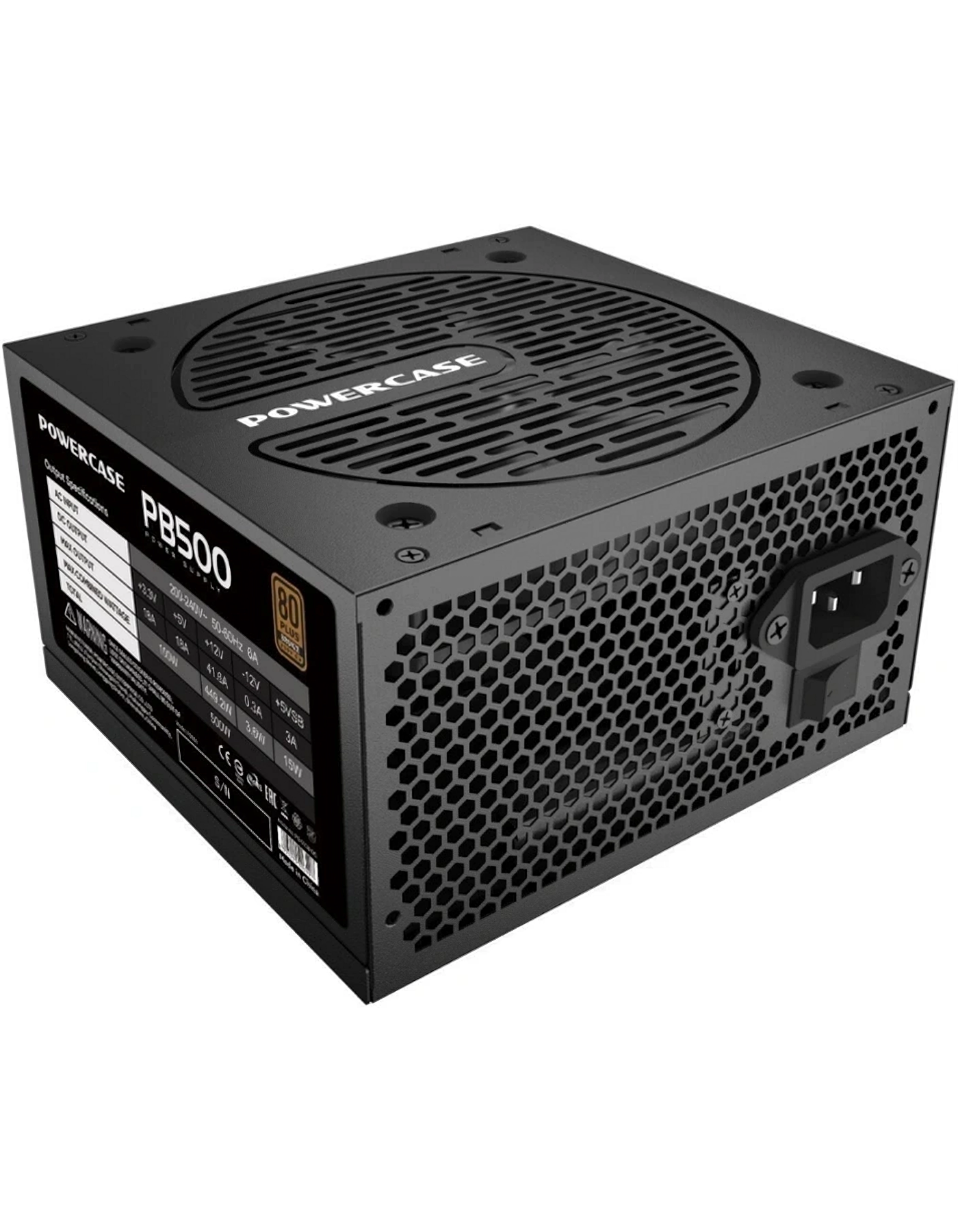Блок питания ATX Powercase PW500 PS-500W-DC 500W, 80 Plus, черный
