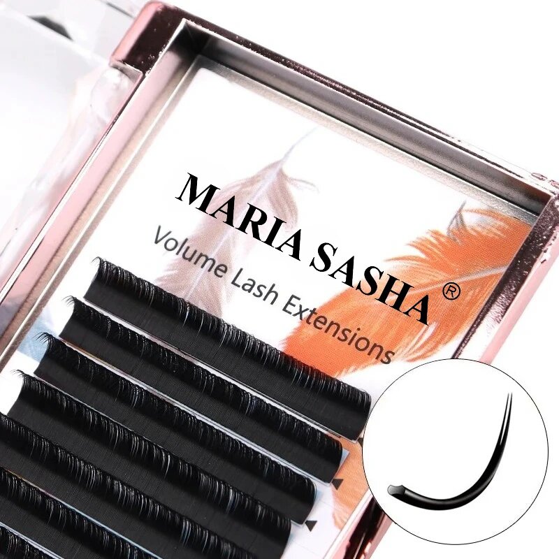 Мария матовые плоские ресницы для наращивания L Curl 1 см-1.5 см C, 0,20 мм, 8-12MIX