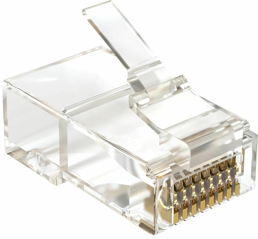 Коннектор SYSMATRIX RJ45, категория 5E, UTP, прозрачные, 100 шт (PLUG 8P8C5EU. UW)