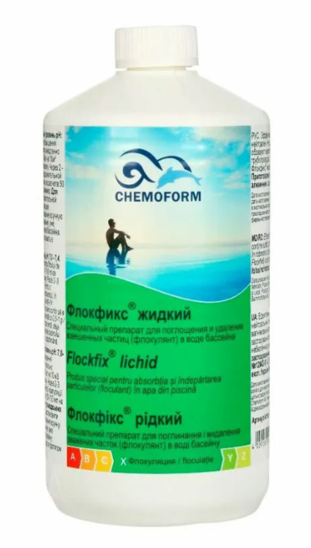 Коагулянт для бассейна Флокфикс жидкость 1 л Chemoform - Химия для дезинфекции и очистки воды бассейна