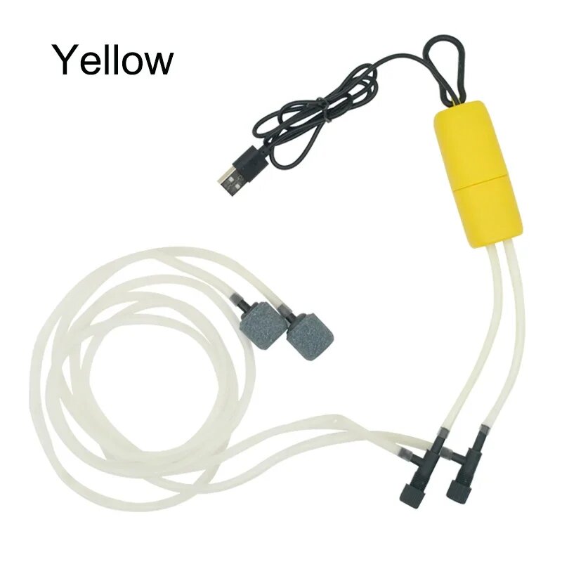 USB воздушный насос для аквариума, желтый