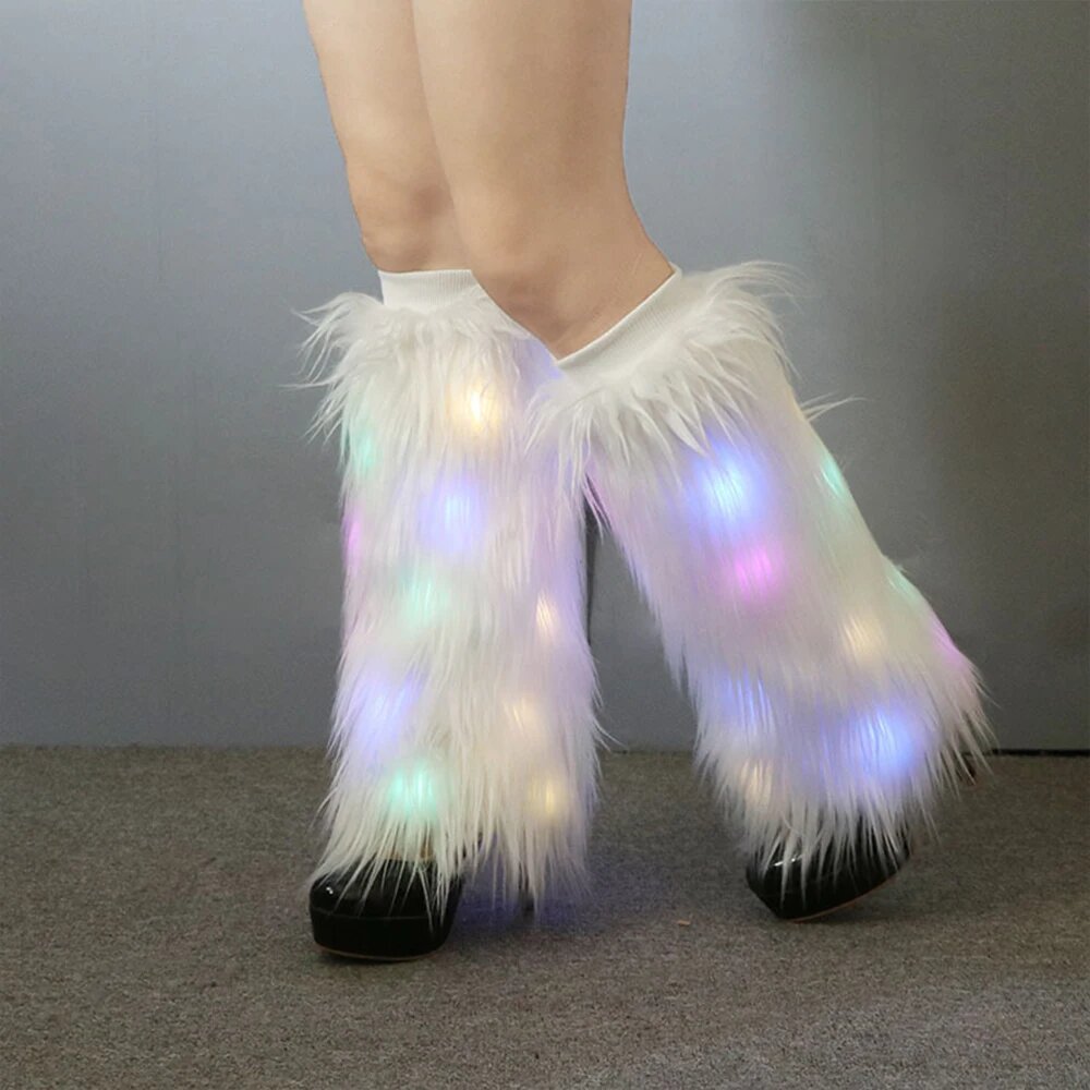 Светящиеся гетры-ботинки White with LED, 30 cm
