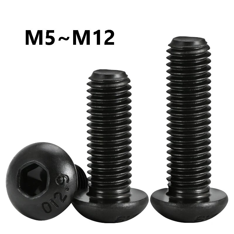 Винты черные М5 М6 М8 М10 М12 12.9 класса M6(5Pcs), 20mm