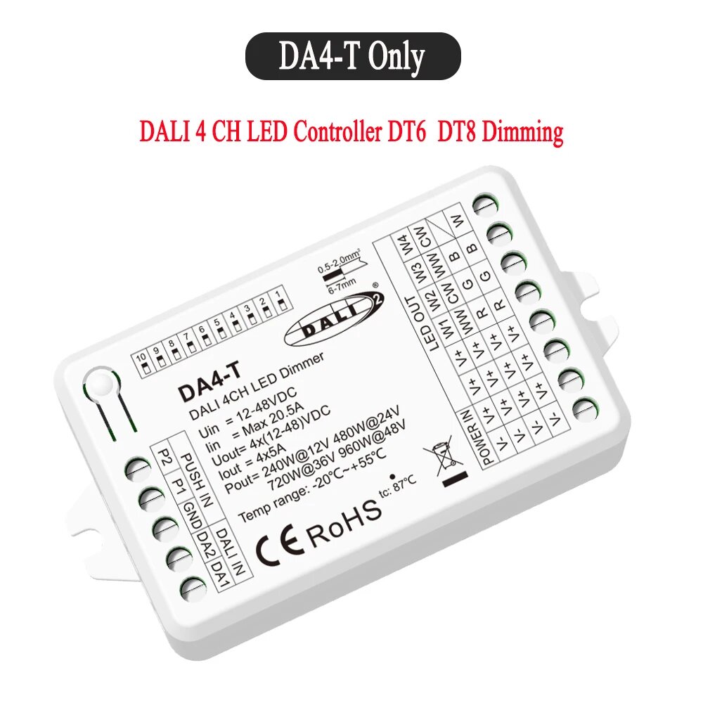 CENFAYA DT6 DT8 DALI 4-канальный контроллер для светодиодных лент 24В