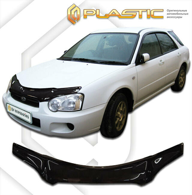 Дефлектор капота Subaru Impreza 2003-2006 Черный глянцевый СА Пластик