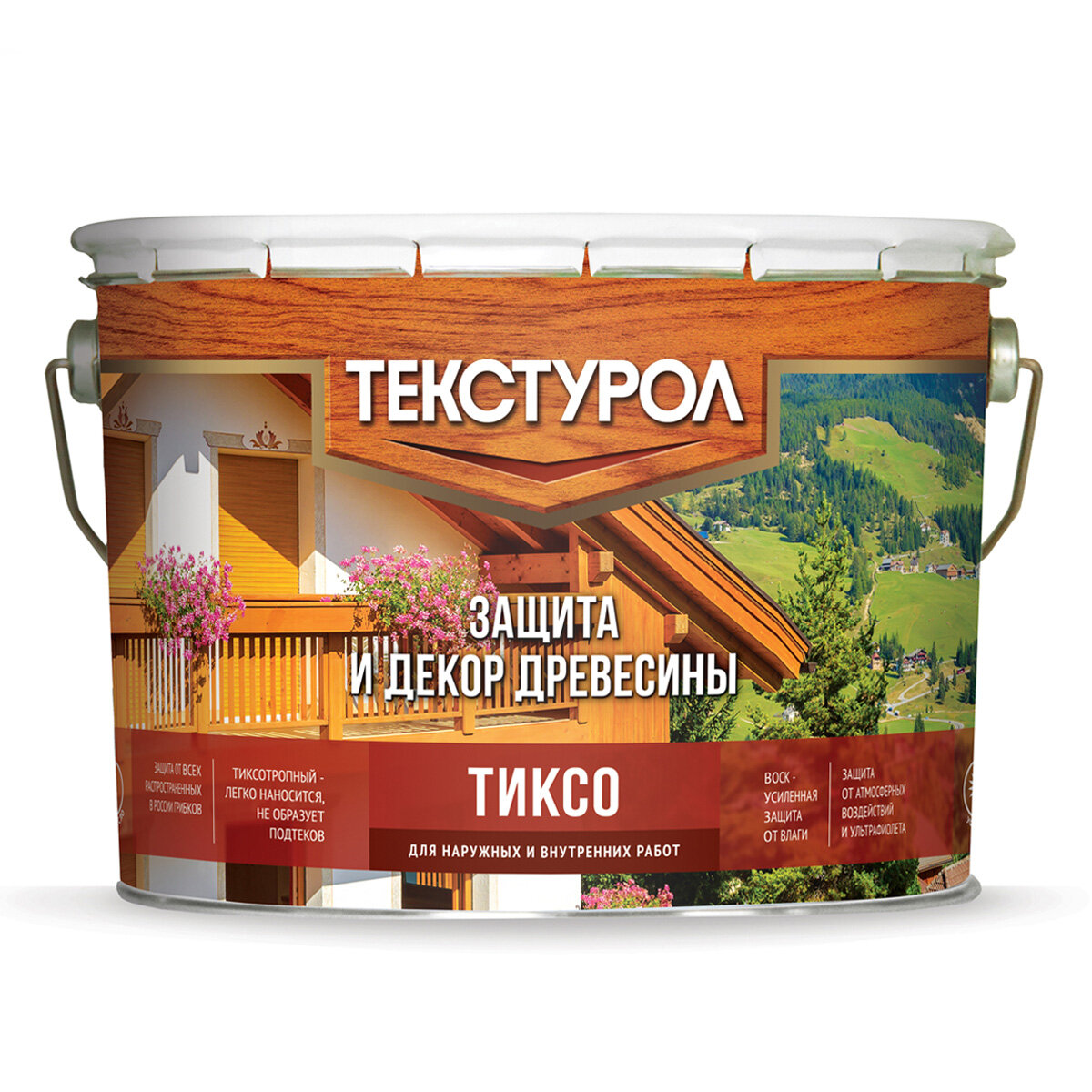 Средство для защиты древесины Сосна Текстурол тиксо 10 л Эстония
