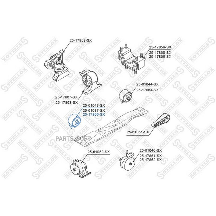 Подушка двигателя передняя!\ Suzuki Liana RH413/RH416/RH418 2001-2008 от официального дистрибьютора, STELLOX, артикул 2517865SX