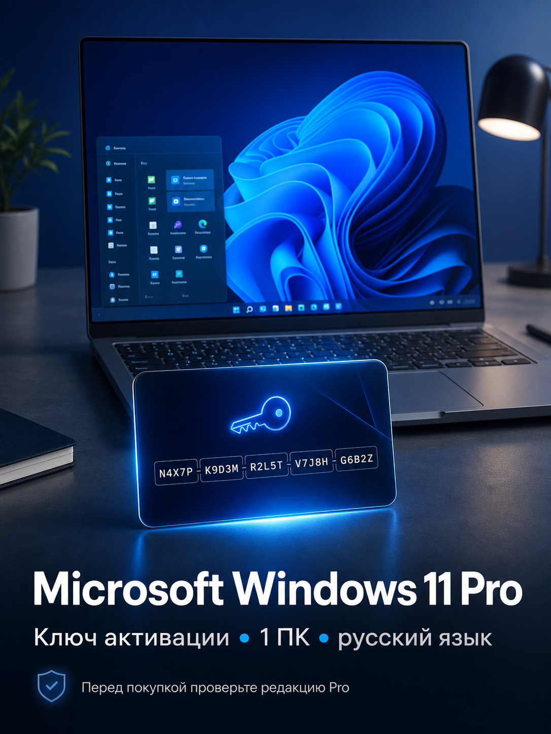 Microsoft Windows 11 Pro, ключ активации Retail, 1 ПК, x32/x64, русский язык