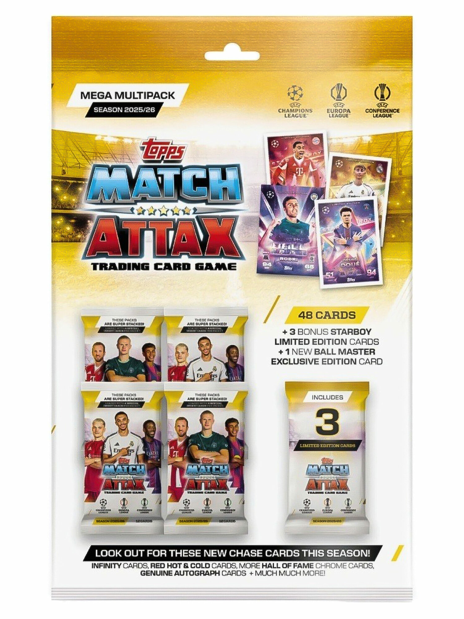 Карточки коллекционные TOPPS Match Attax UEFA Champions League 2025-26, Мега мультипак, на английском
