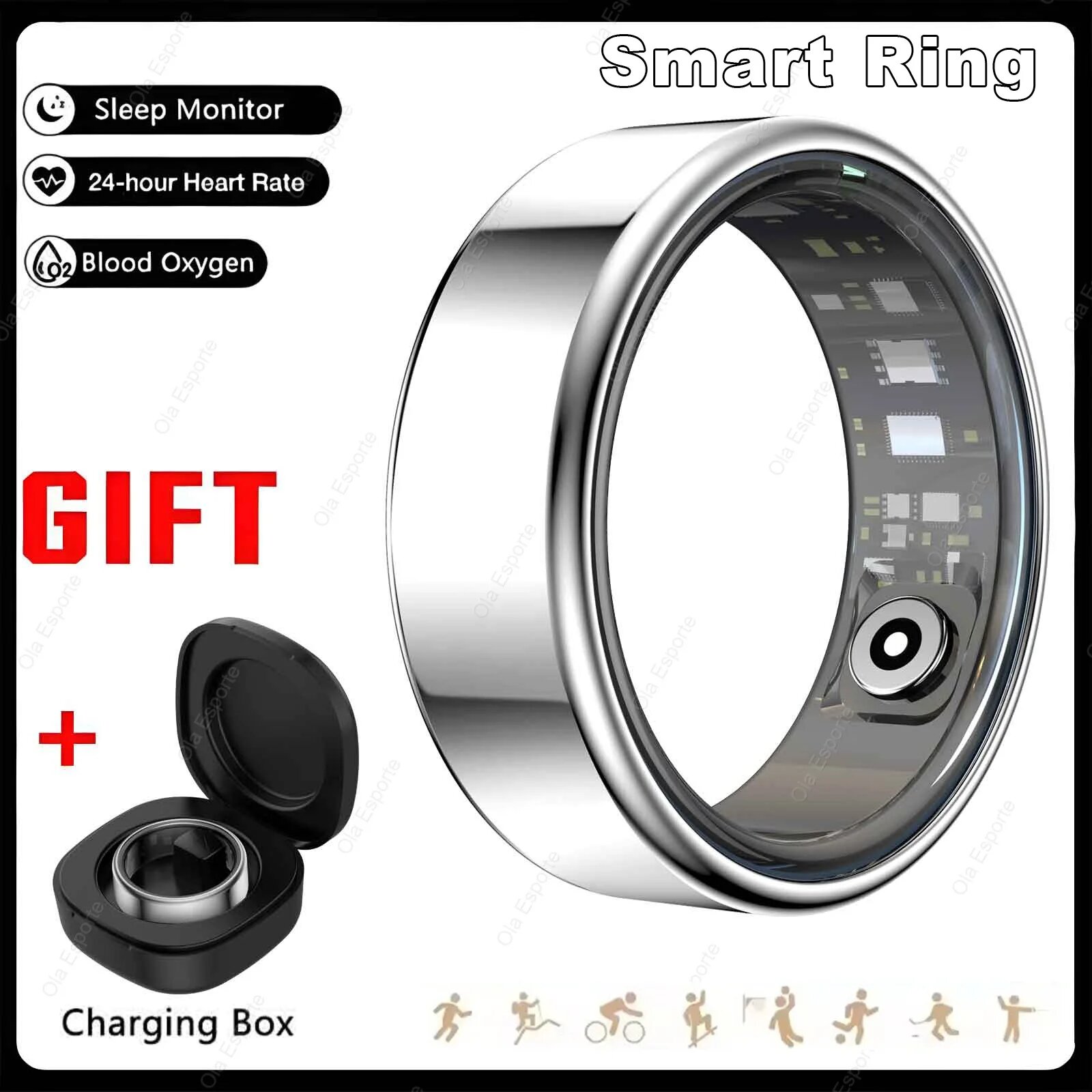 Ola Esporte 2026 Smart Ring 14, ProSilver