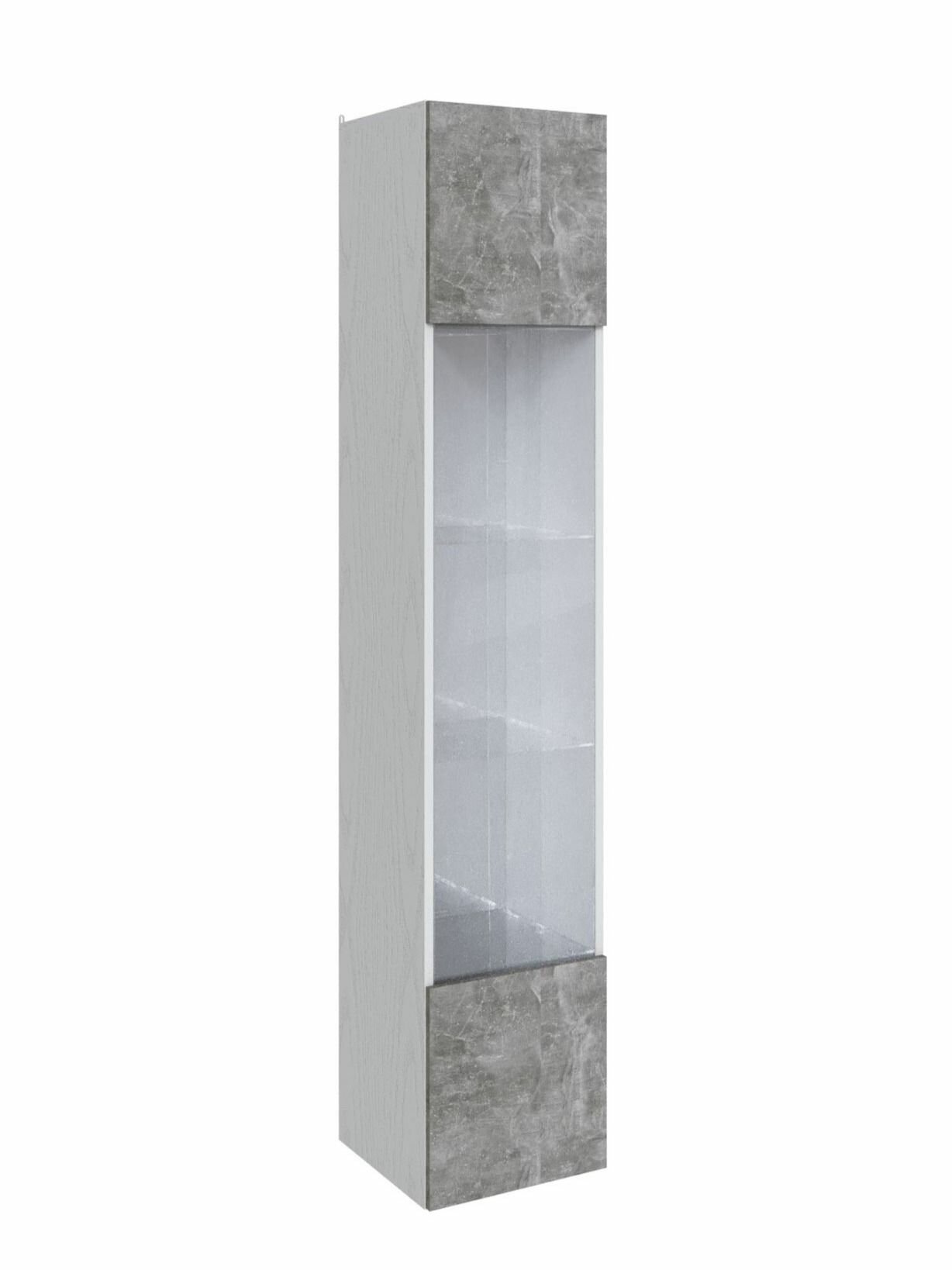 Шкаф (0,35) Гостиная Мадрид, белый/ателье светлое, 1820x350x350 тэкс