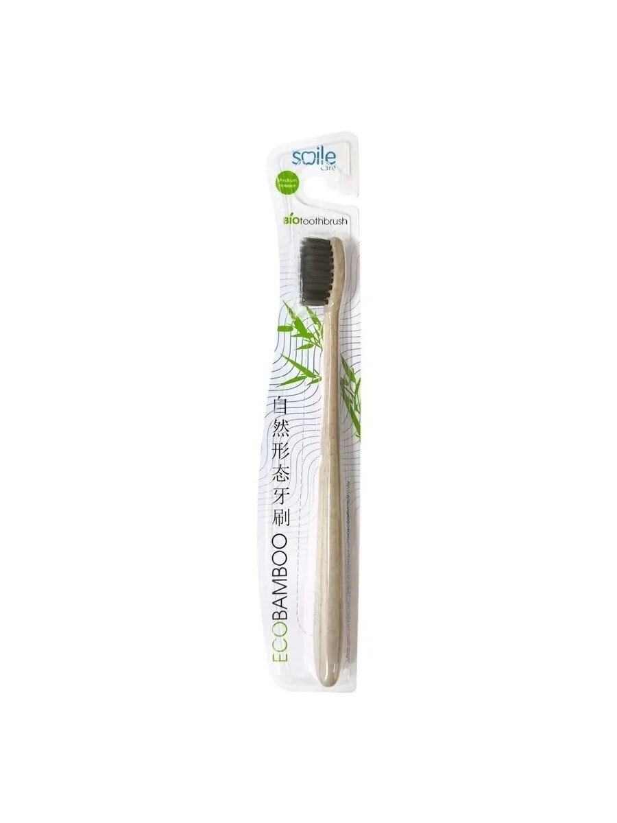 Зубная щетка Smile Care Eco Bamboo с ручкой из пшеницы средн
