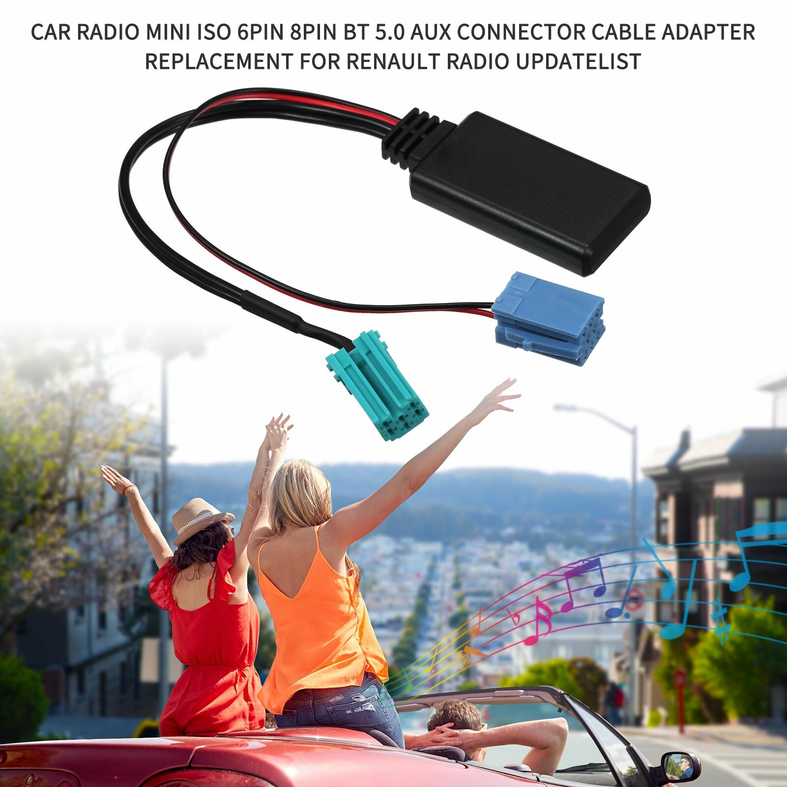 Автомобильный радиоприемник Mini ISO 6Pin 8Pin BT 5.0 Aux разъем кабеля адаптера замена для Renault Radio Updatelist