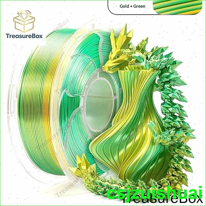 Шелковая нить для PLA3d-принтера, блестящая цветная PLA-катушка толщиной 1,75 мм, 250 грамм (0,55 фунта), золотисто-зеленая