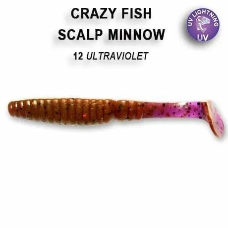 Силиконовые приманки Crazy Fish Scalp minnow 5.5" 19-130-12-4, креветка, 4 шт. Приманка для рыбалки, 130 мм.